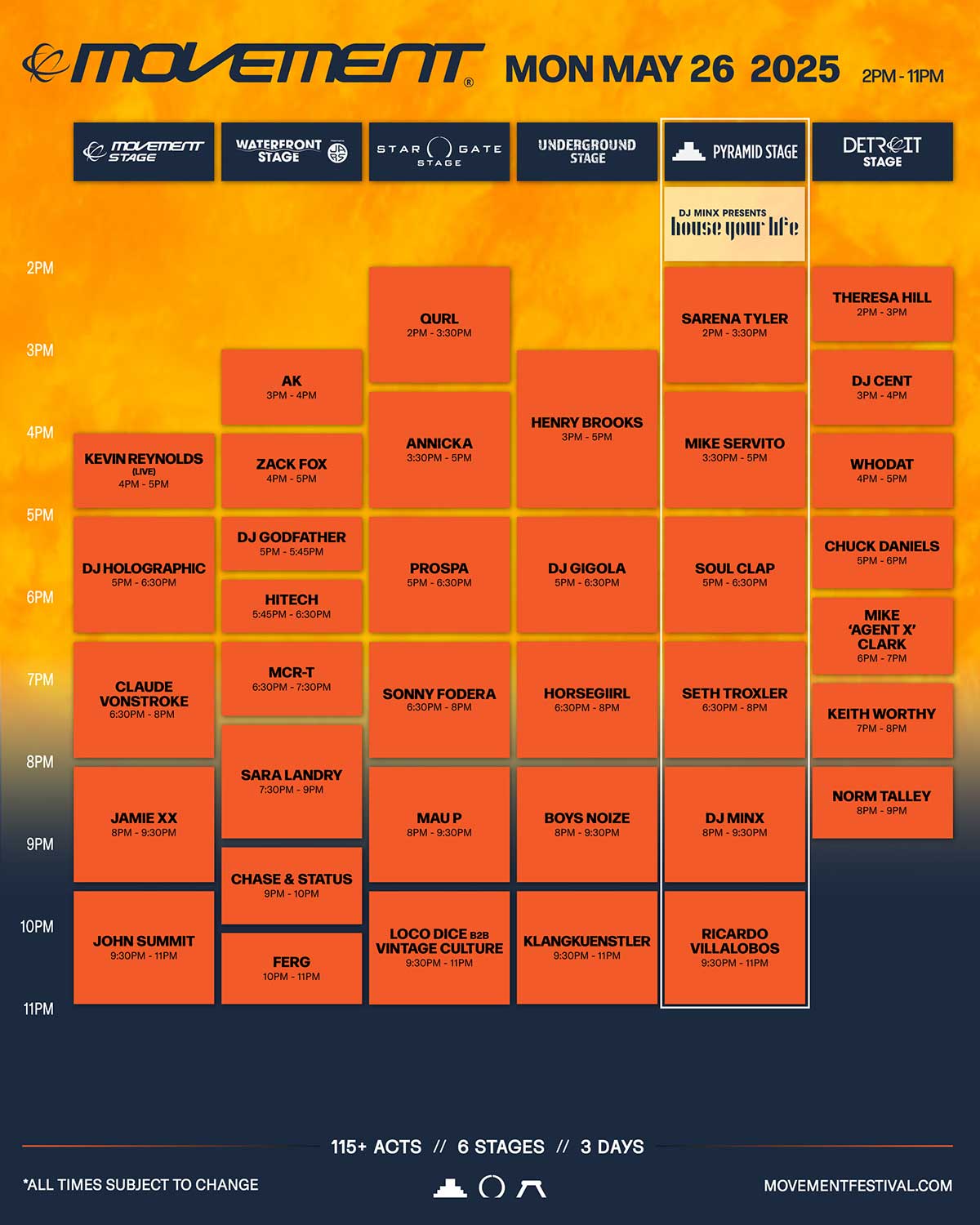 Movement unveils set-times for 2025 festival (5 Mag) - MyHouseRadio FM ...