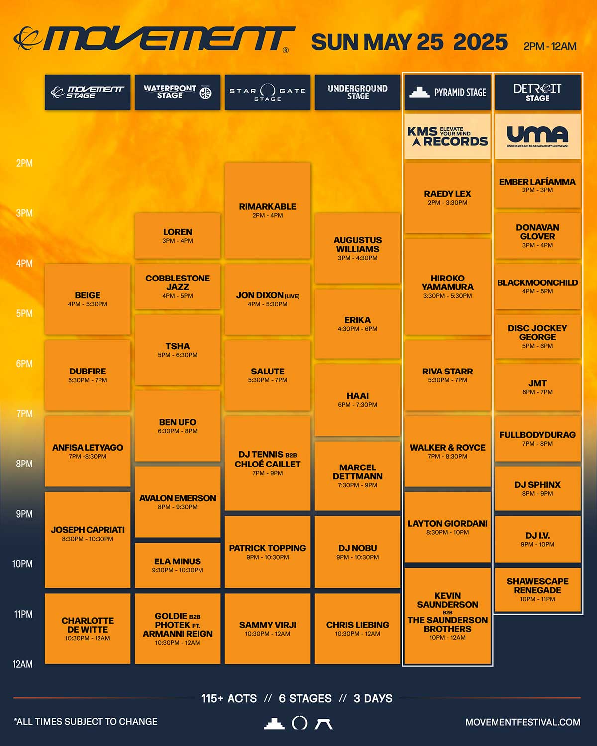 Movement unveils set-times for 2025 festival (5 Mag) - MyHouseRadio FM ...